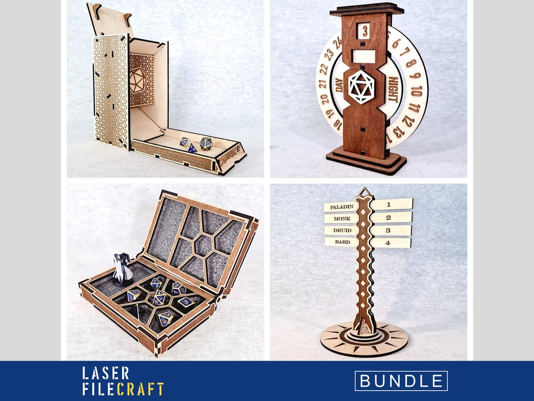 Dnd Laser Cut Files Bundle, Dice Tower, Initiative Tracker (SVG, AI ...