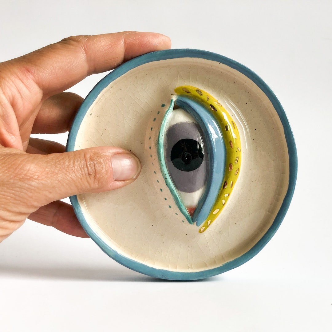Handmade Ceramic Eye Dish: Spiritual Wall Decor, Incense Holder - Etsy