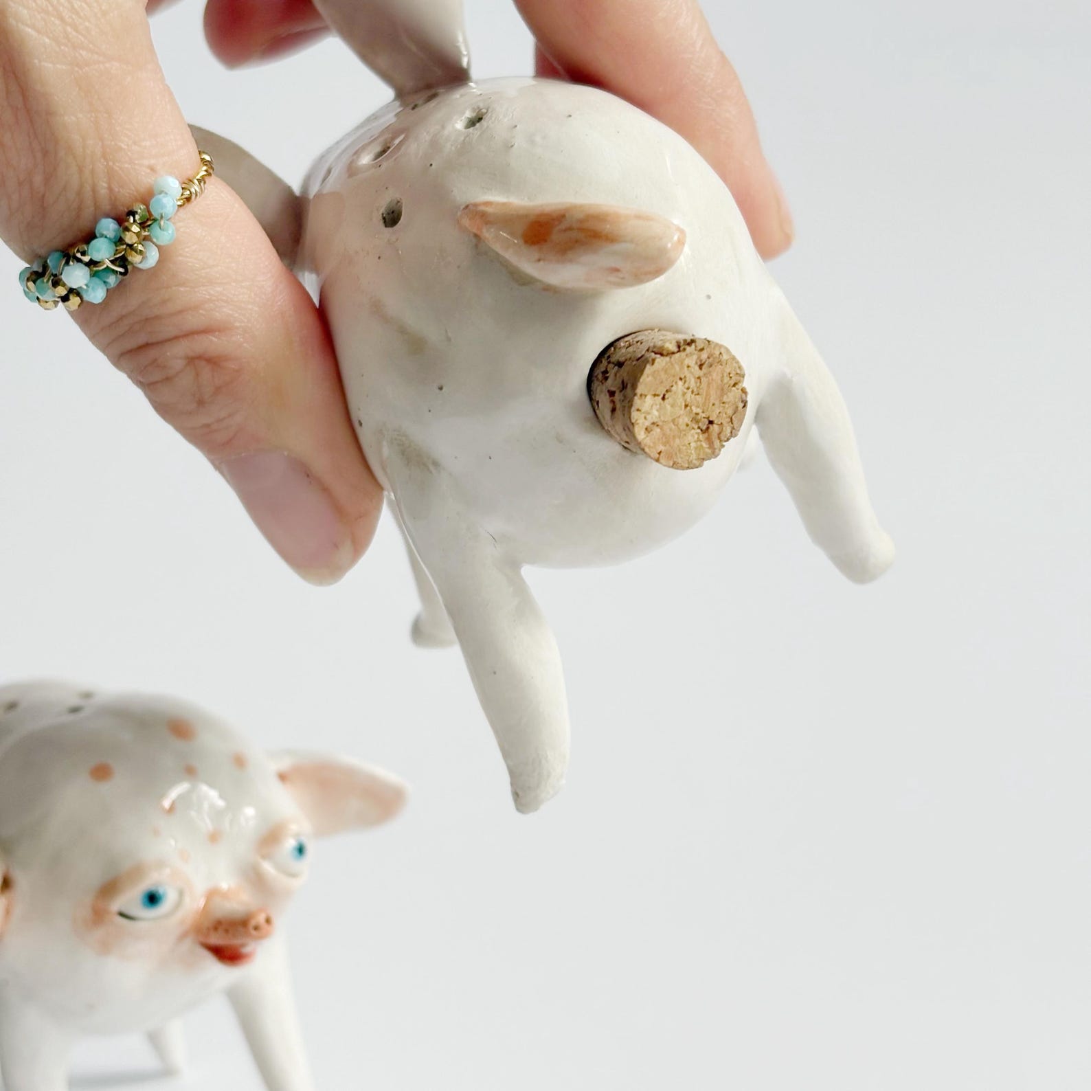 Ceramic Salt Shaker, Pepper Shaker, White Ceramic Mouse Salt Shaker ...