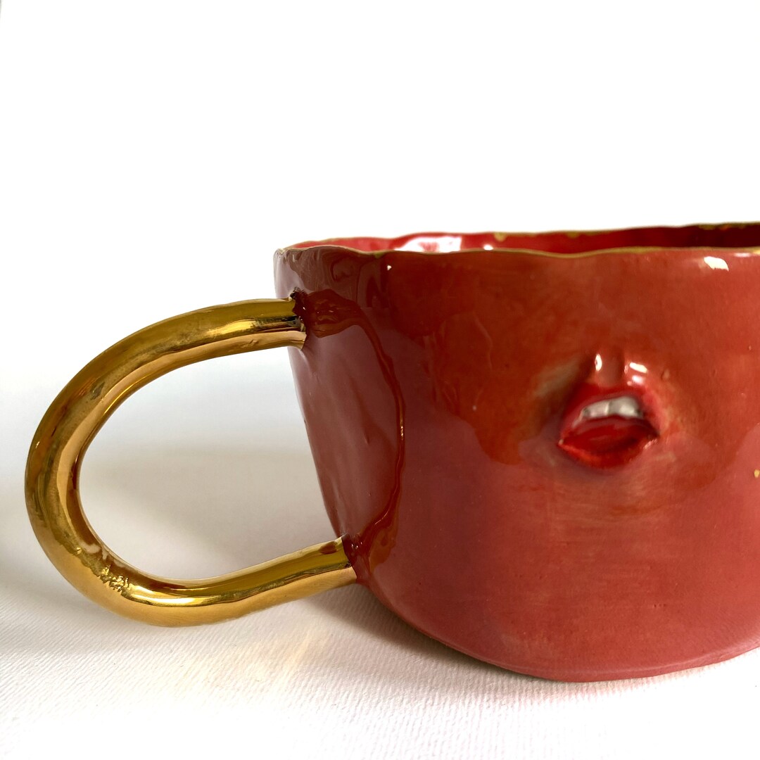 Pink and Gold Mug, Female Body, Kinky Gift, Erotic Mug, Feminine Decor ...