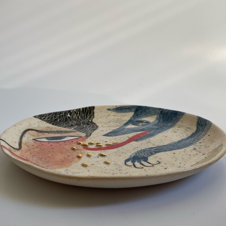 Decorative Ceramic Plate, Hand Painted Plate, Wolf Lover Gift ...