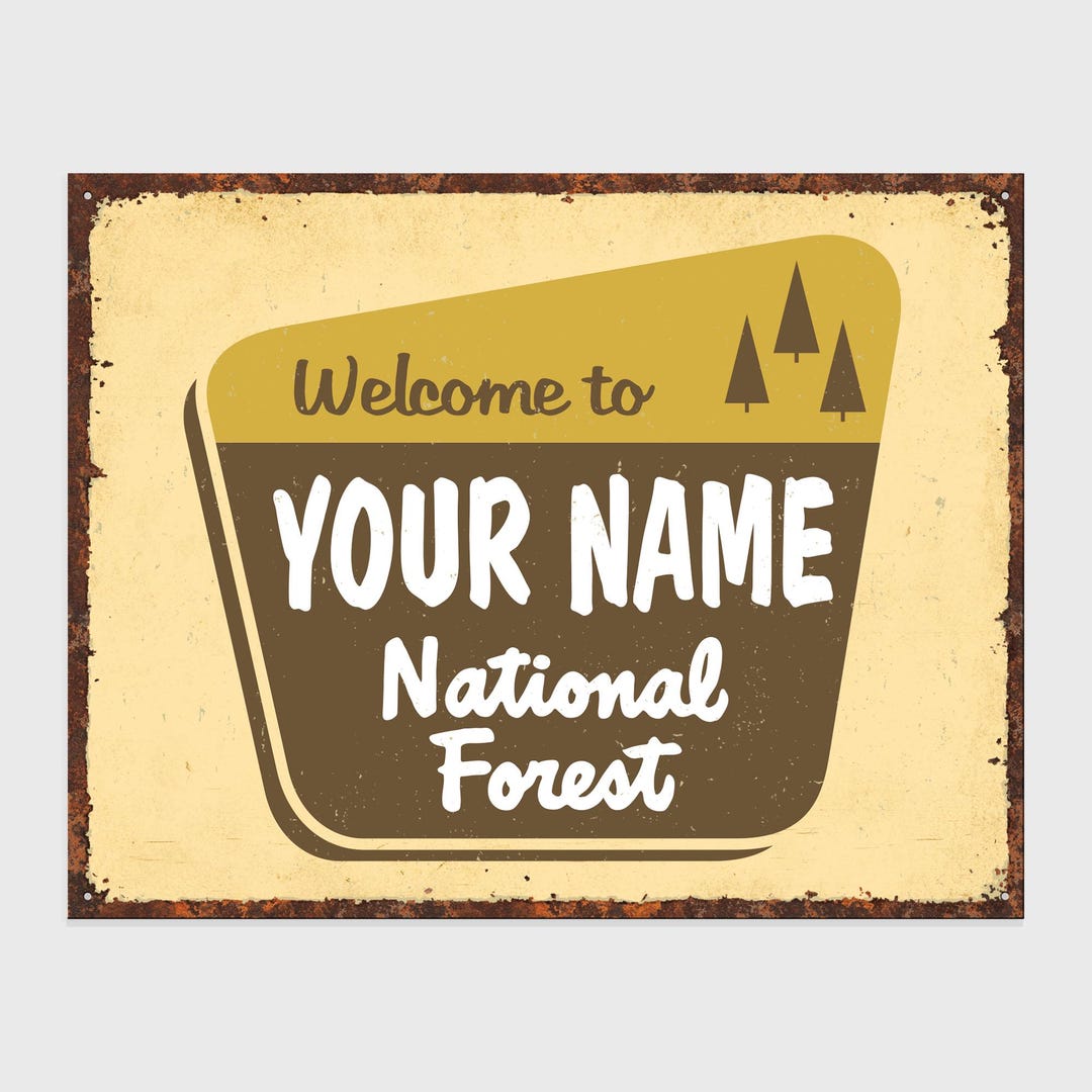 Custom National Forest Sign, Personalized Printed Tin Wall Art, Gift ...