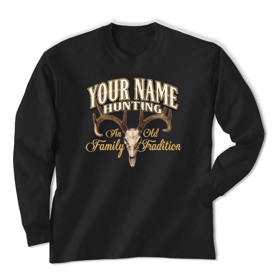 Custom Hunting LS Tee, Personalized Unisex Printed Long Sleeve T-shirt ...