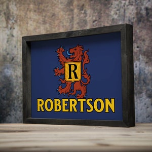 Custom Scottish Wall Art, Personalized Printed Wooden Monogram Framed ...