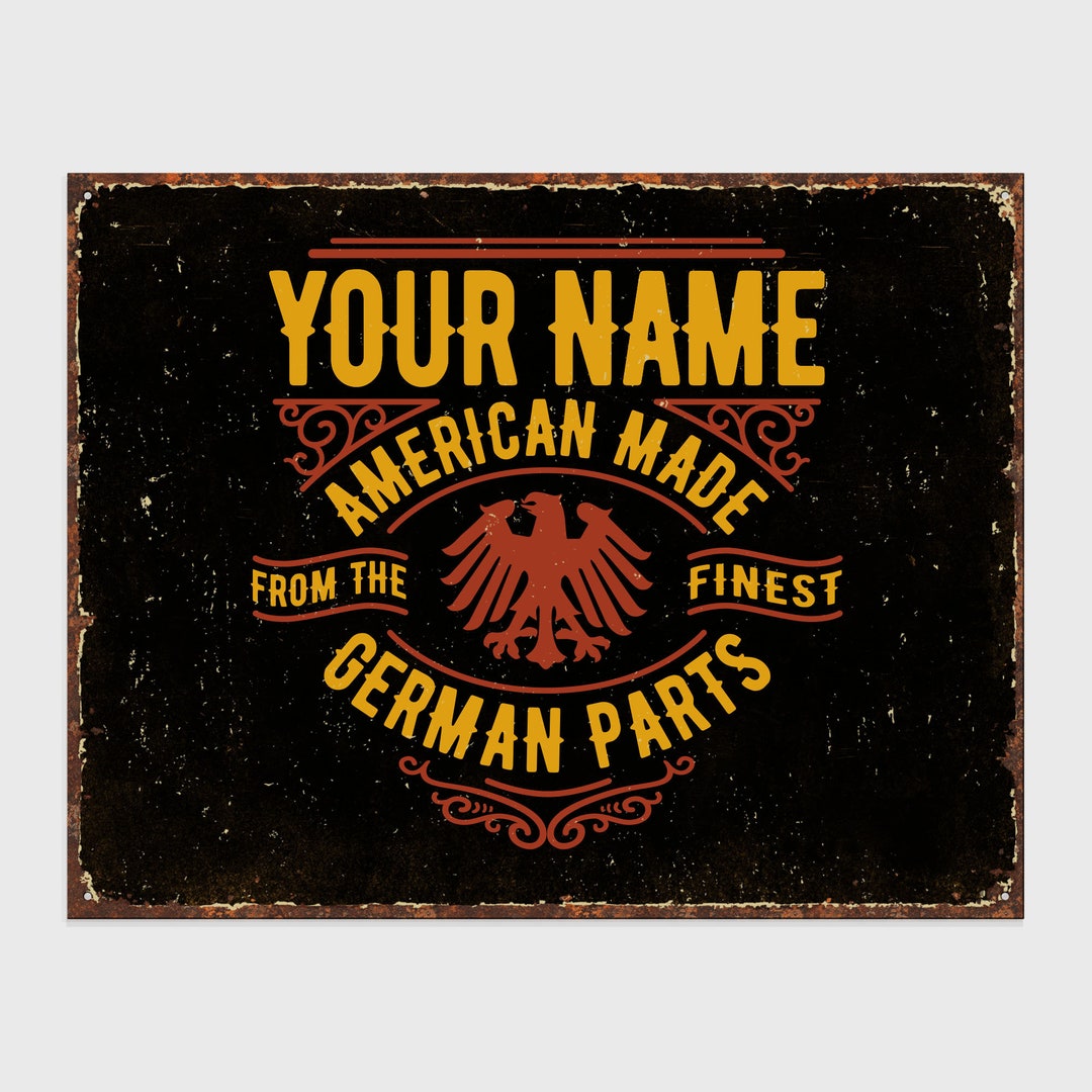 Custom German Parts Tin Sign, Personalized Printed Tin Sign, German Dad ...