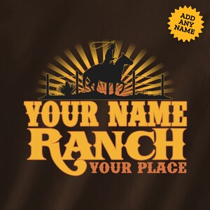 Custom Ranch T-shirt, Personalized Unisex Printed Tee, Cowboy Horseback ...