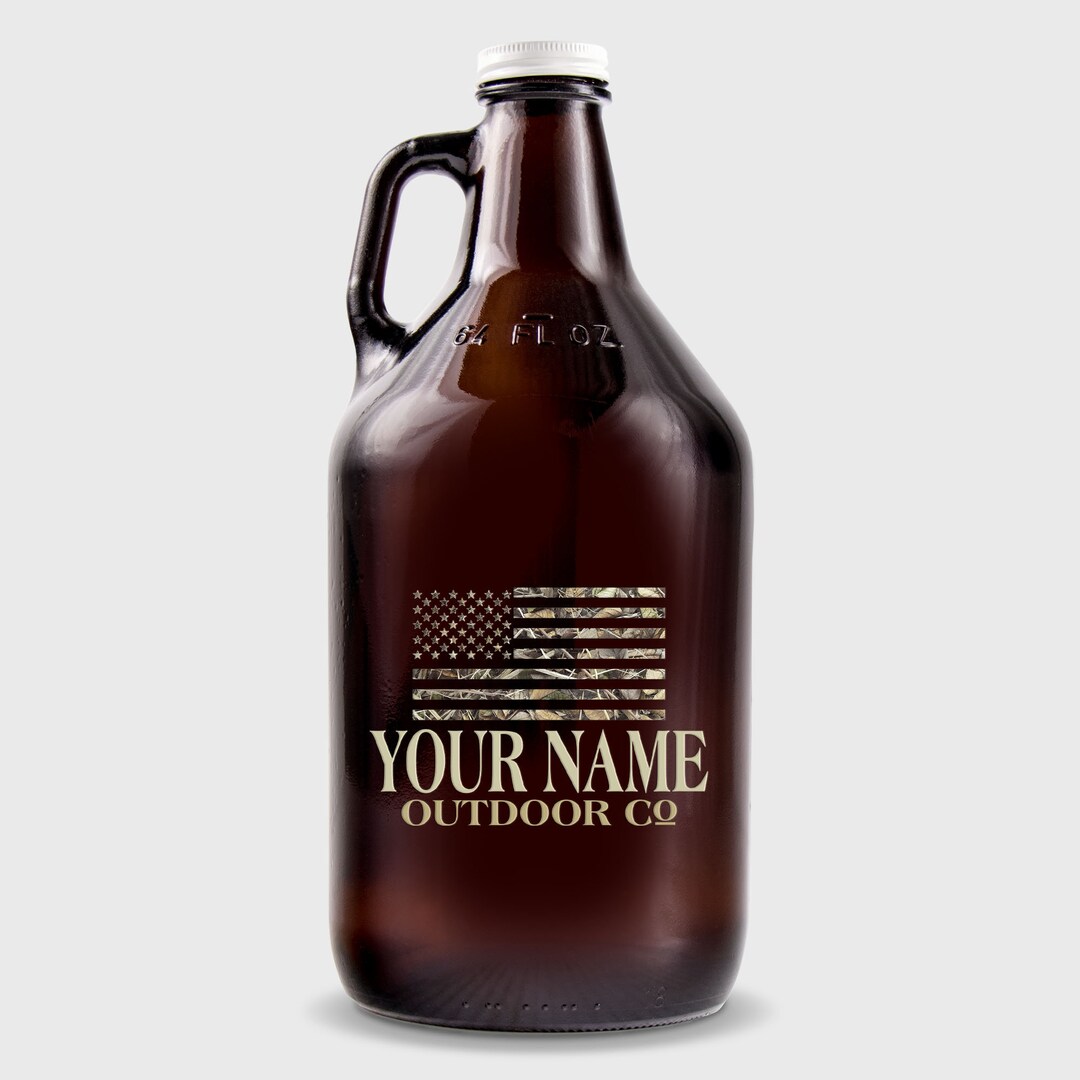 Custom US Camo Growler, Personalized Color Printed, American Flag ...