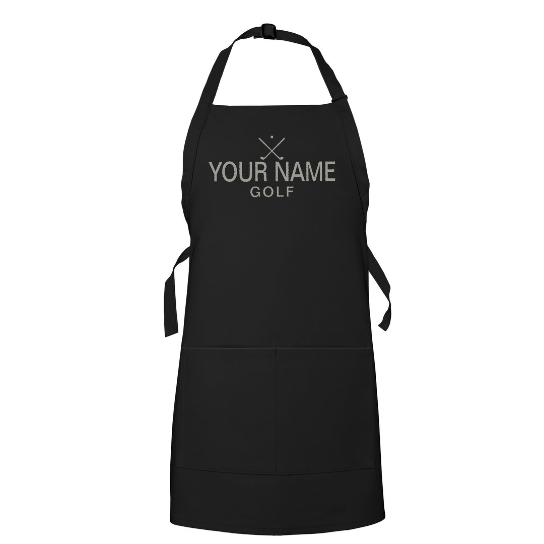 Custom Golf Apron, Personalized Printed Apron, Crossed Clubs Ball, Gift ...