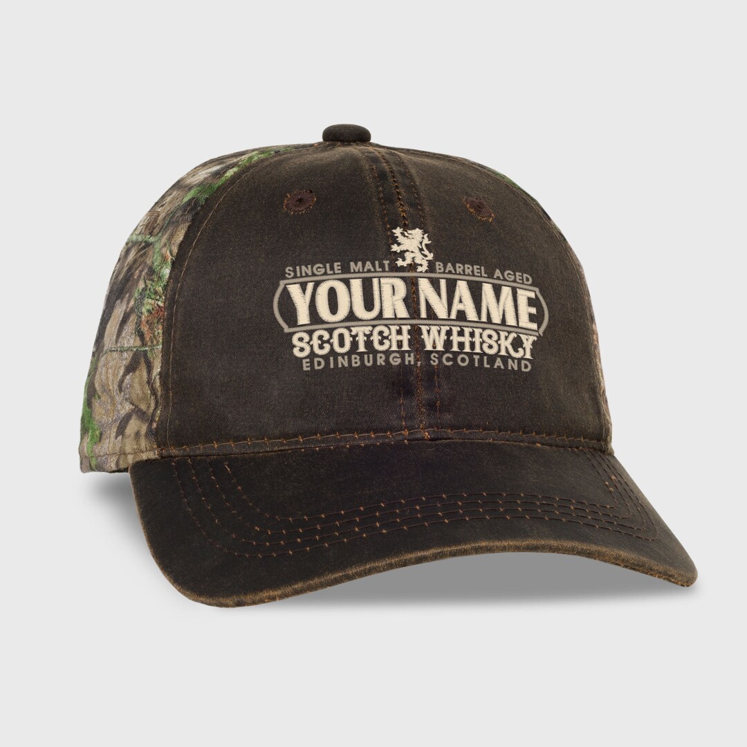 Custom Scotch Whisky 2-tone Camo Hat, Personalized Embroidered Ballcap ...