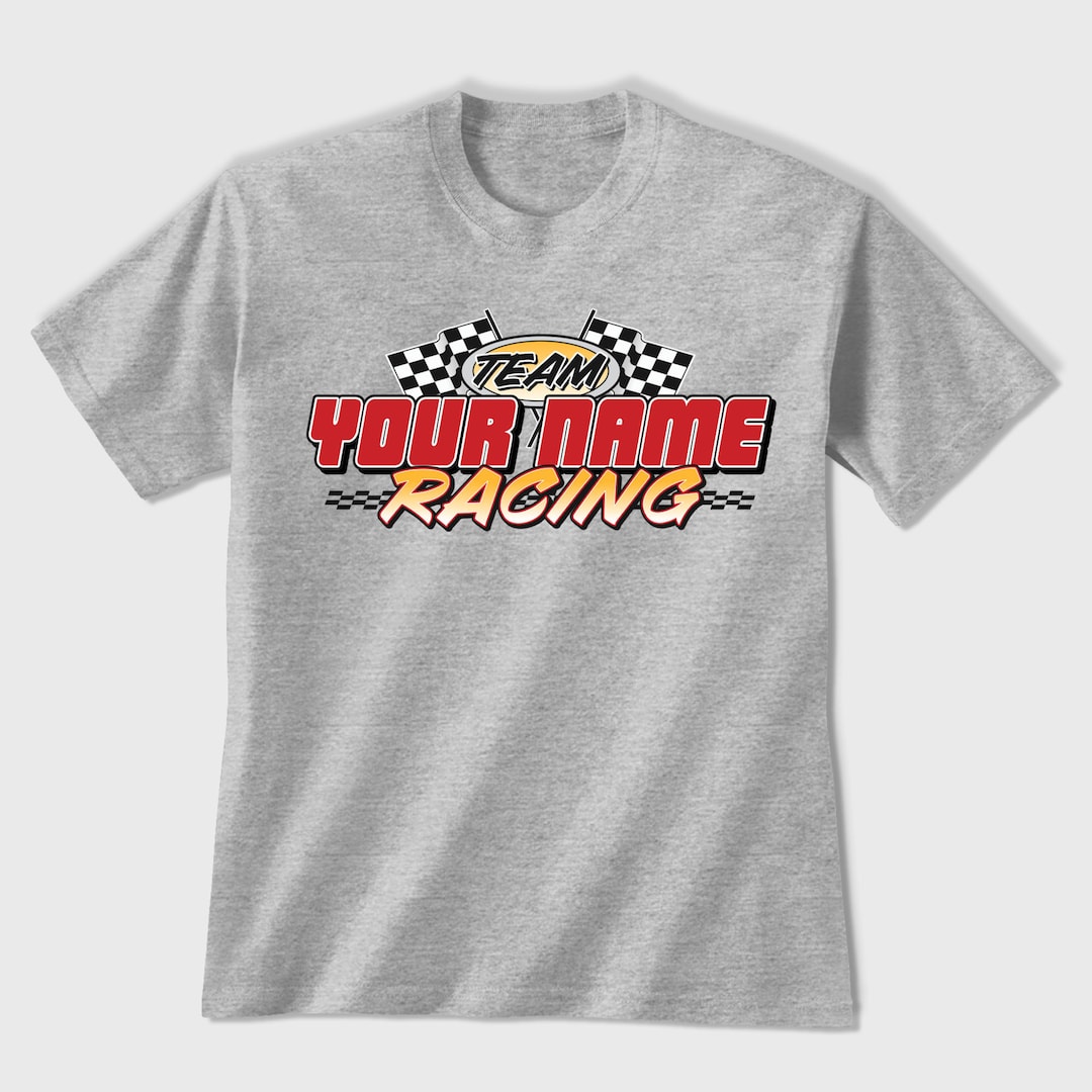 Custom Racing Team Tee, Personalized Unisex Printed T-shirt, for Auto Enthusiast Car Fanatic ...