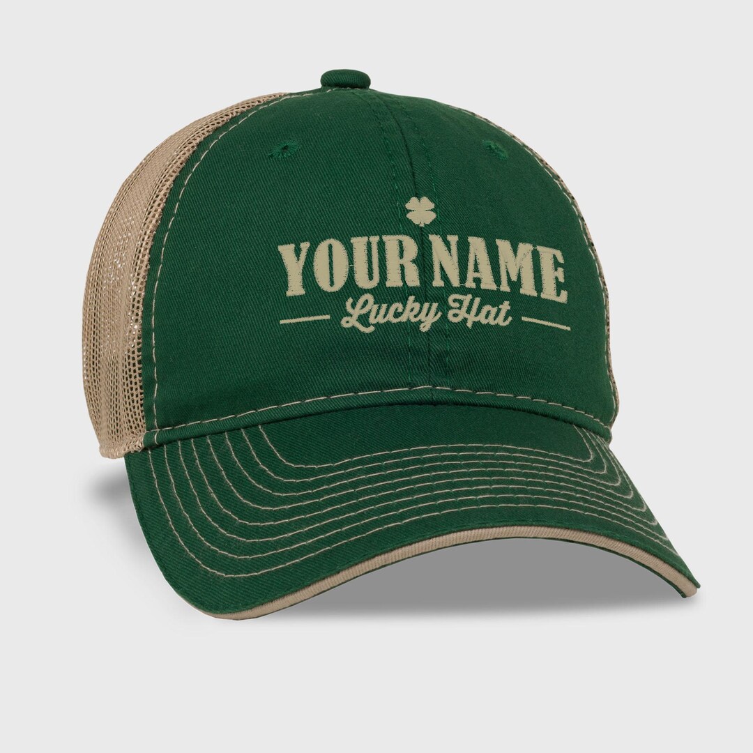 Custom Lucky Trucker Hat, Personalized Embroidered Ballcap, Irish ...