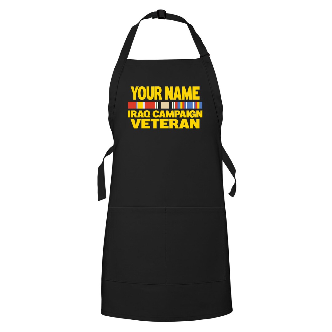 Custom Veteran Apron, Personalized Printed Apron, Iraq Service Campaign ...