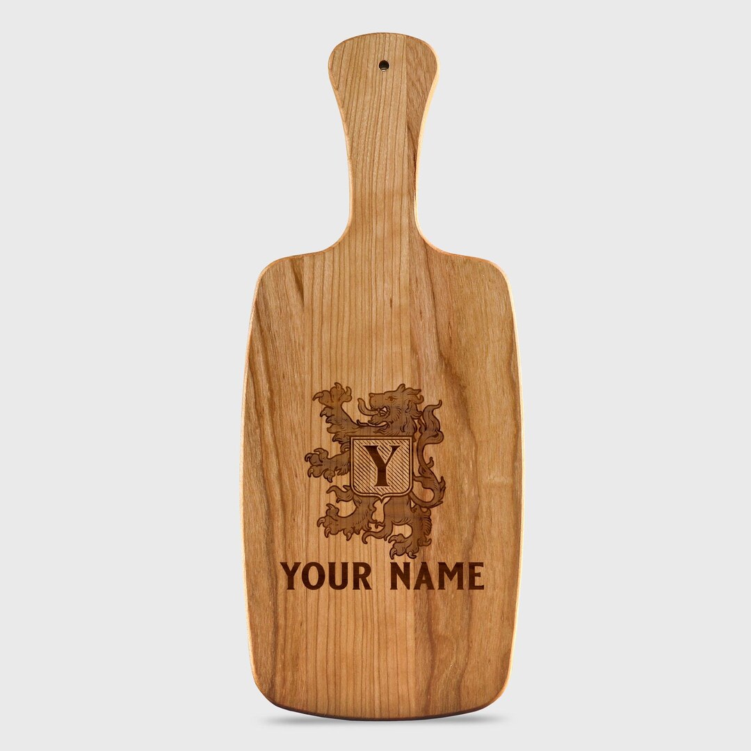 Custom Scottish Monogram Cheeseboard, Personalized Cherrywood ...