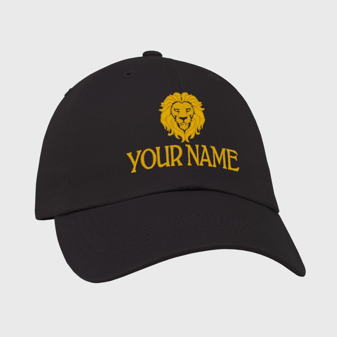 Custom Lion Hat, Personalized Embroidered Baseball Ballcap, Lion Hear ...