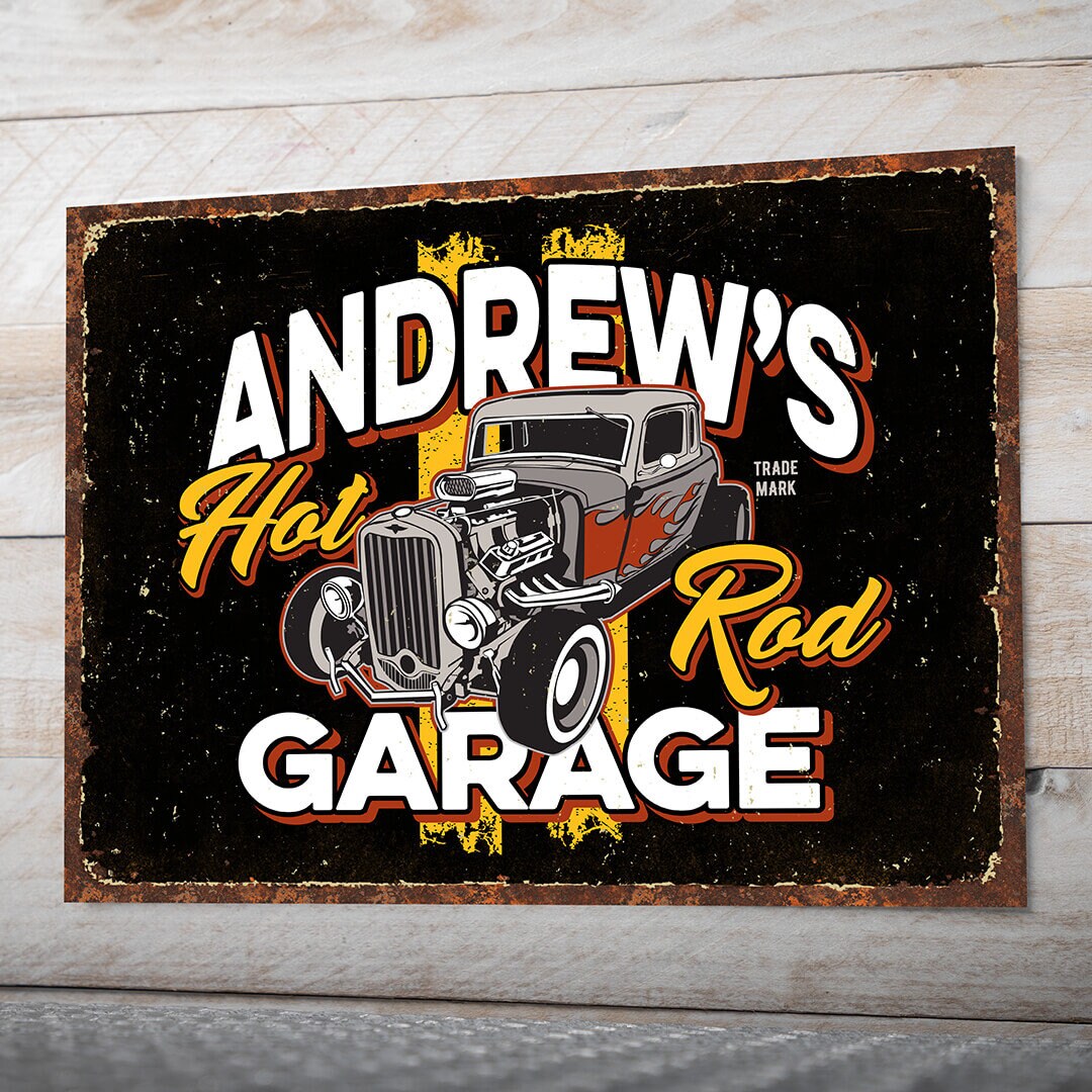 Custom Hot Rod Tin Sign Personalized Printed Sign Gifts for - Etsy