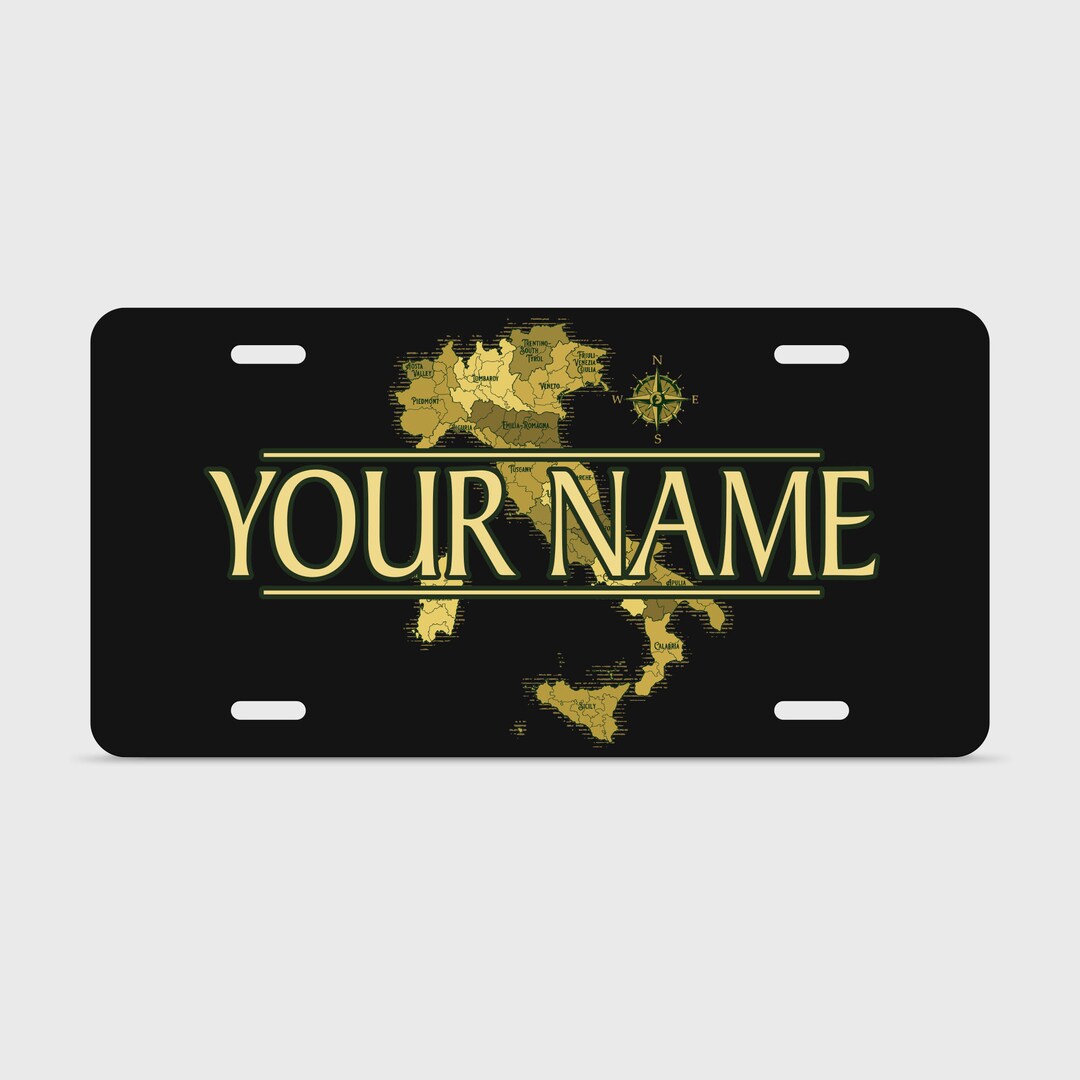 Custom Italian Heritage License Plate, Personalized Printed Apennine ...