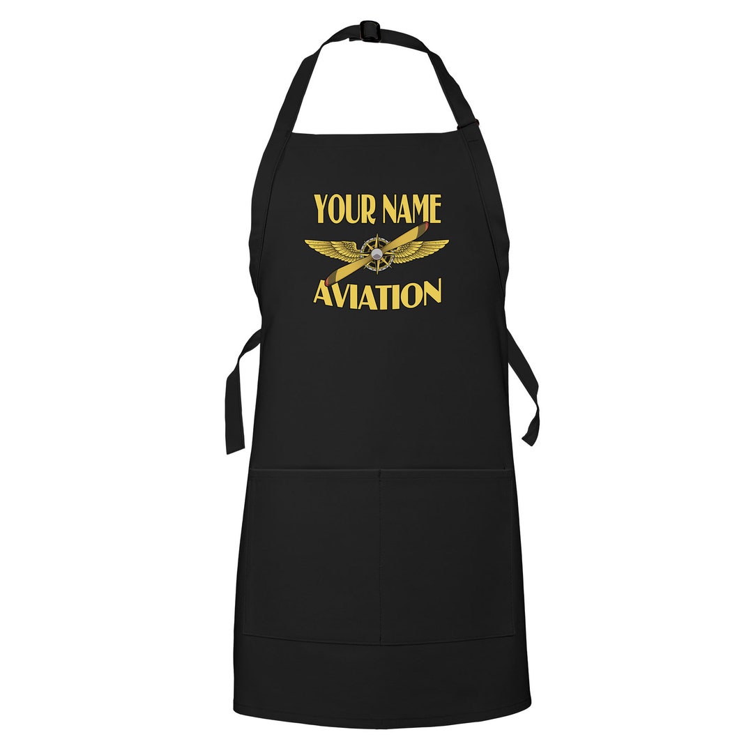 Custom Aviation Apron, Personalized Printed Apron, Propeller Wings ...