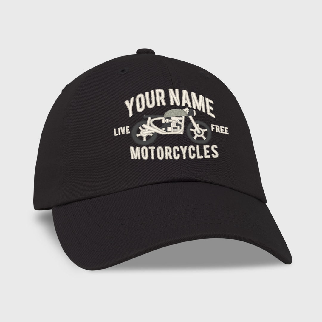 Custom Motorcycle Hat, Personalized Embroidered Baseball Ballcap, Your ...