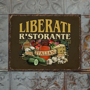Custom Ristorante Tin Sign, Personalized Printed Italian Food Sign ...