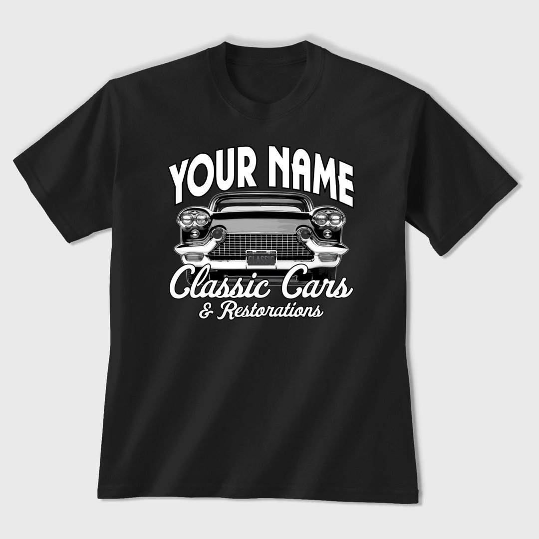 Custom Classic Car T Shirt Personalized Unisex Printed Tee Restoration 58 Chevy Dad