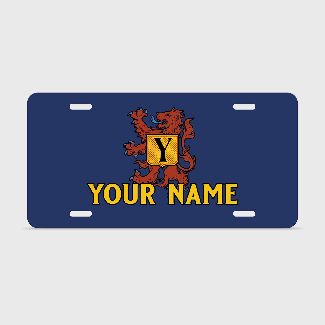 Custom Scottish Monogram License Plate, Personalized Printed, Lion ...