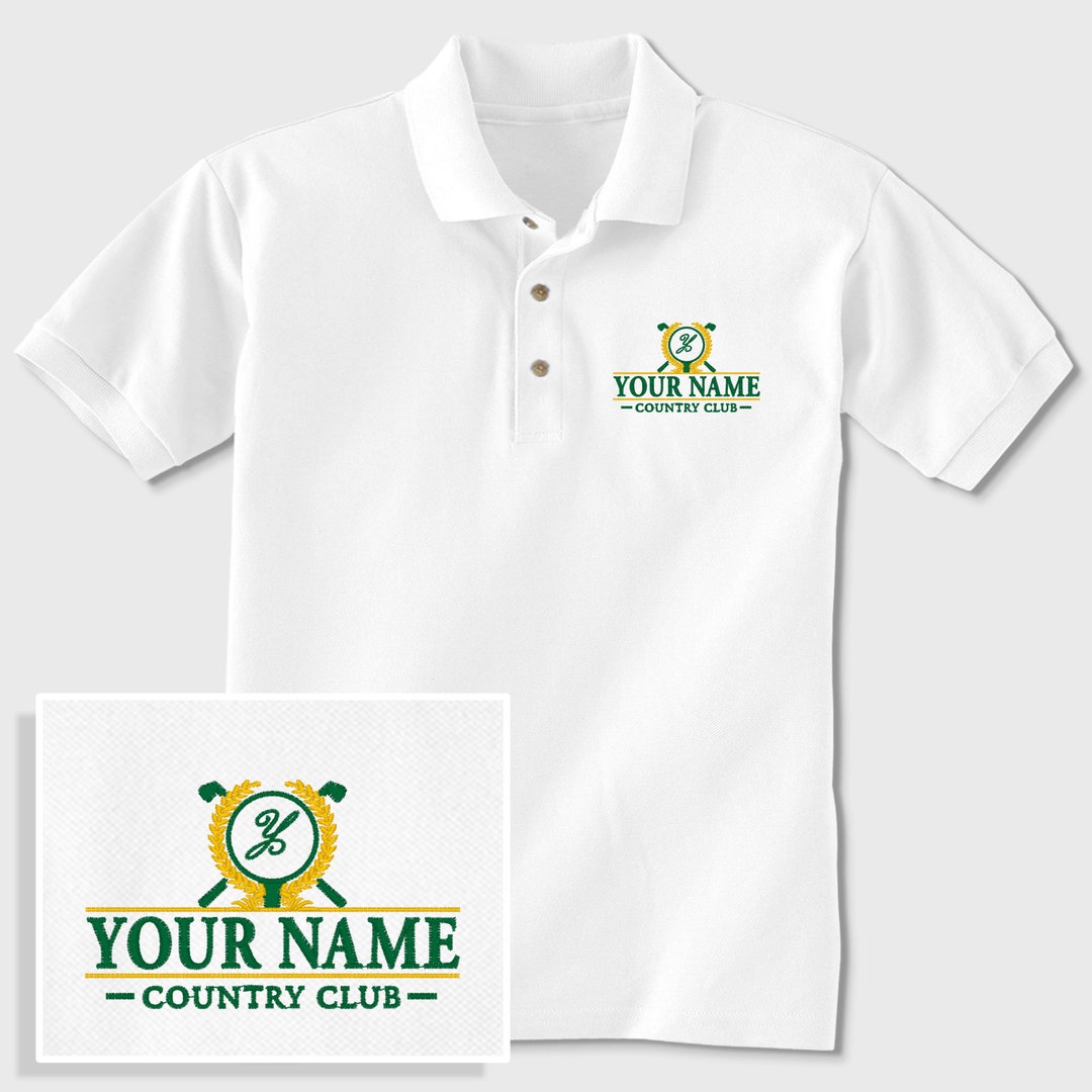 Custom Country Club Polo, Personalized Embroidered 3-button Cotton Knit ...
