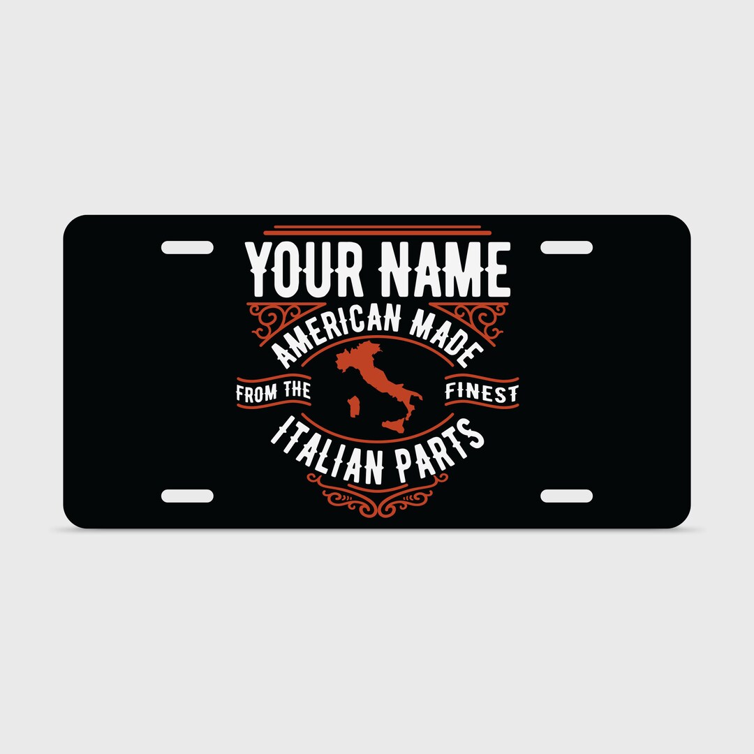 Custom Italian Parts License Plate, Personalized Printed, American Made ...