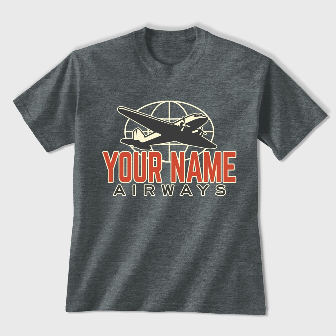 Custom Airways T-shirt, Personalized Unisex Printed T-shirt, Your Name ...
