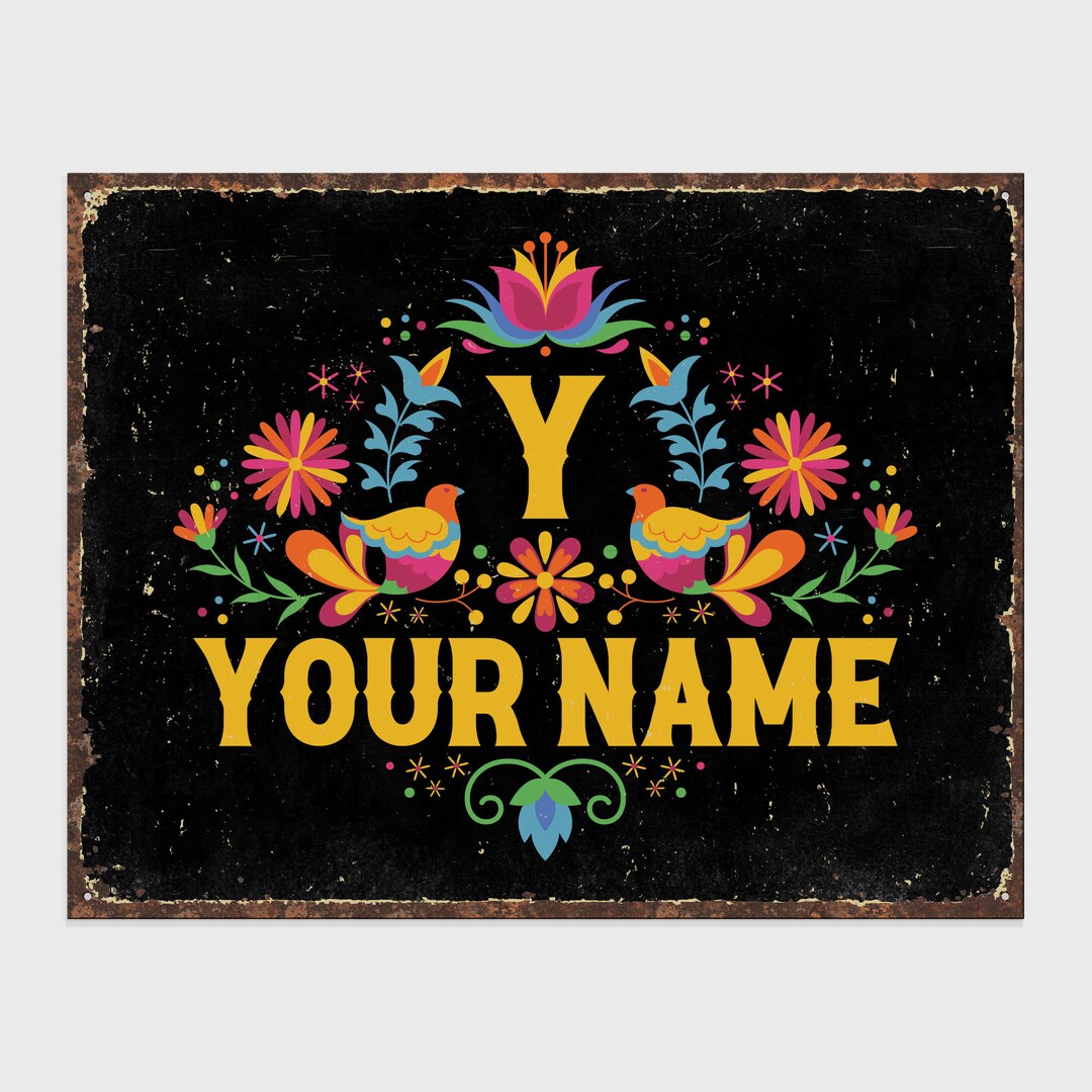 Custom Monogram Tin Sign, Personalized Printed Family Monogram Sign ...