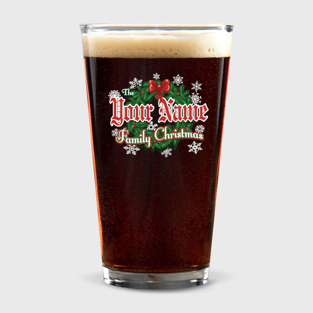 Custom Christmas Pint Glass, Personalized Color-printed Single or Set ...