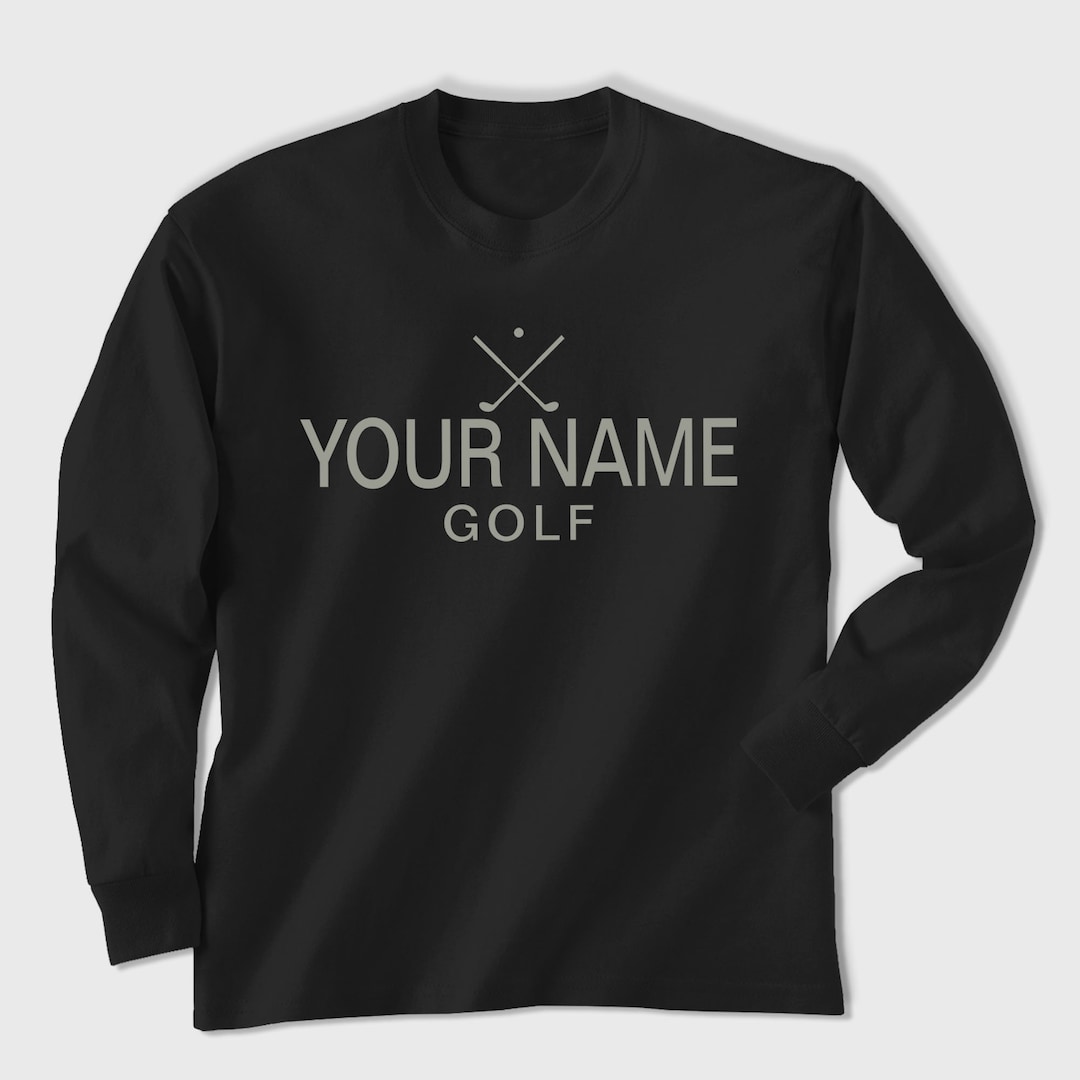 Custom Golf Long Sleeve T-shirt, Personalized Printed T-shirt, Crossed ...