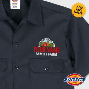 Custom Farm Work Shirt, Personalized Embroidered Button Down, Life is ...