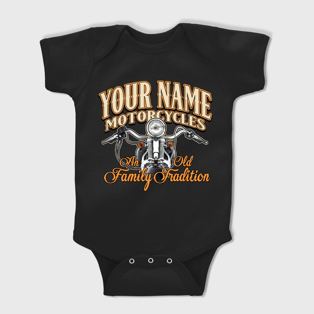 Custom Motorcycle Baby Bodysuit, Personalized Unisex Printed, Gift ...