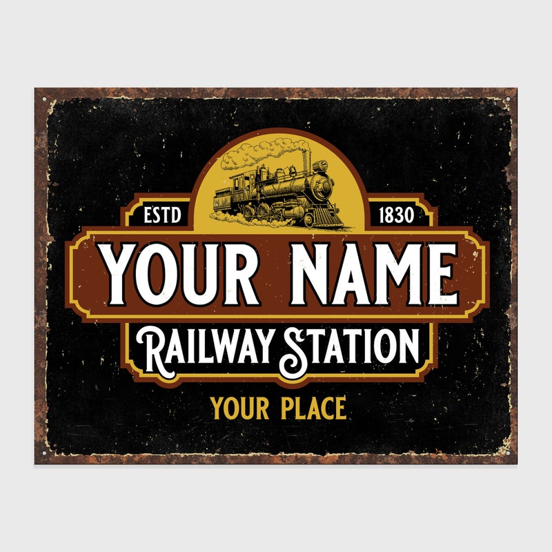 Train Station Sign - Etsy