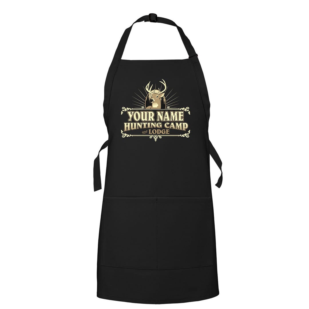 Custom Hunting Camp Apron, Personalized Printed Apron, Deer Antler ...