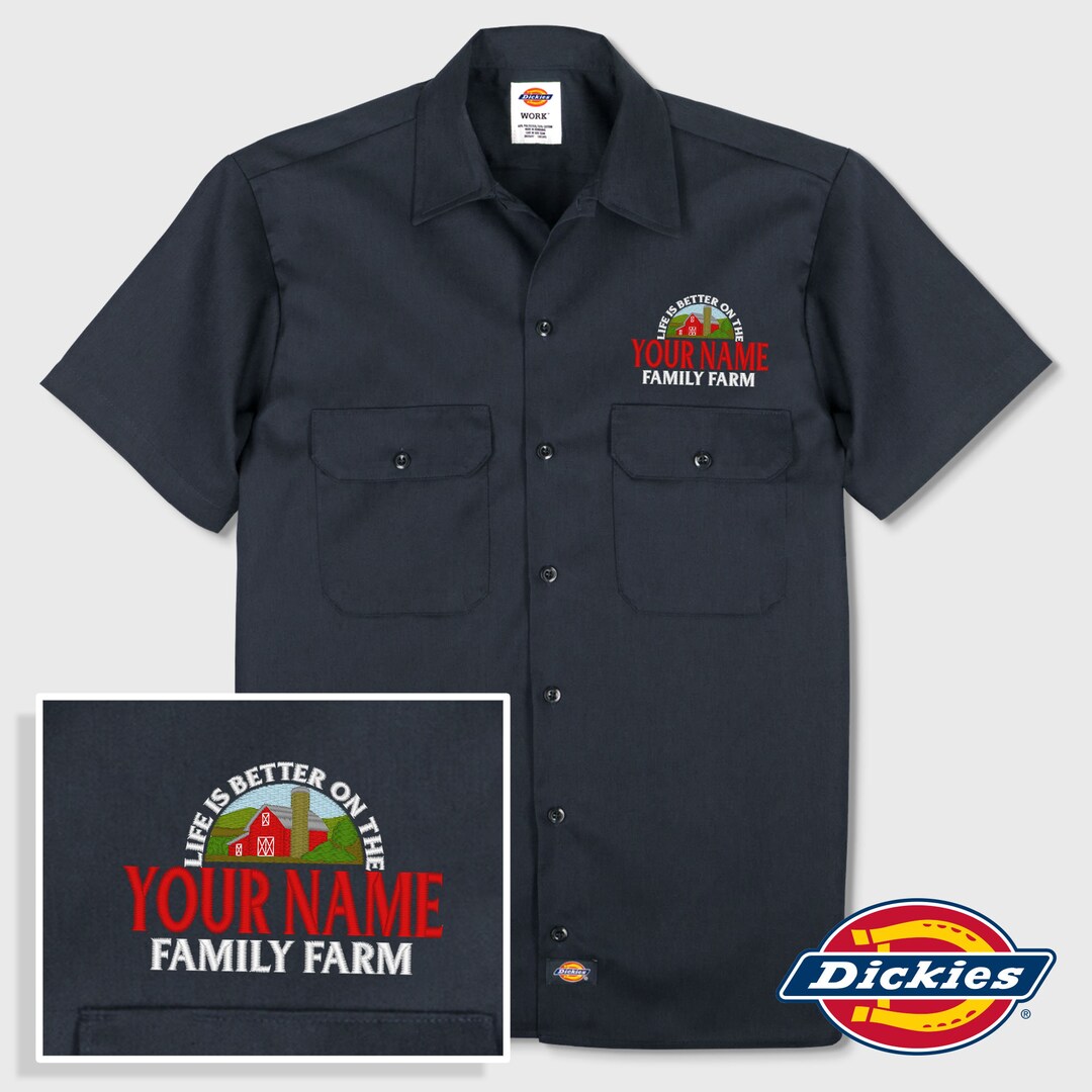 Custom Farm Work Shirt, Personalized Embroidered Button Down, Life is ...