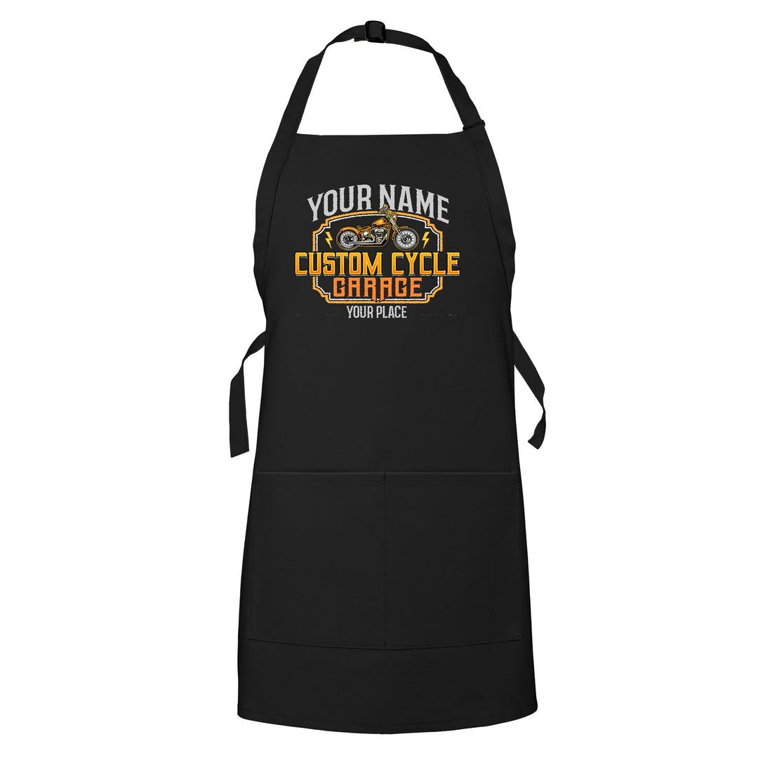 Custom Cycle Garage Apron, Personalized Printed, Motorcycle, Gift ...