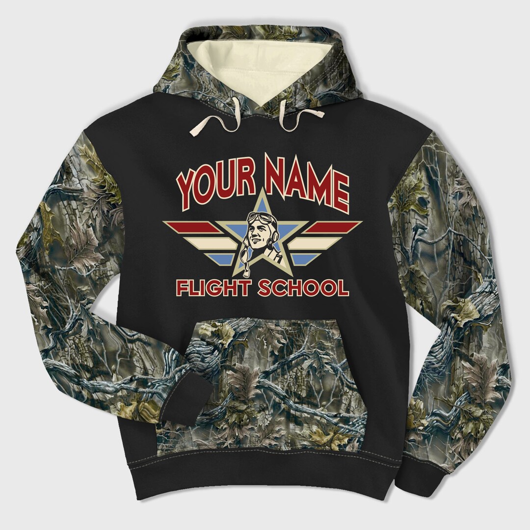 Custom Flight School 2-tone Camo Hoodie, Printed Hooded Sweatshirt ...