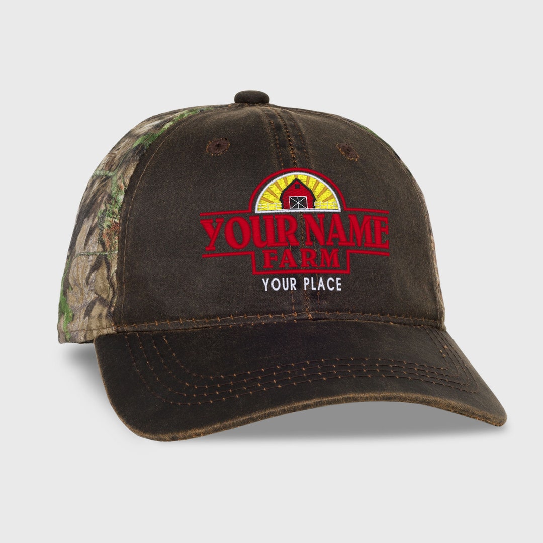 Custom Farm 2-tone Camo Hat, Personalized Embroidered Ballcap, Baseball ...