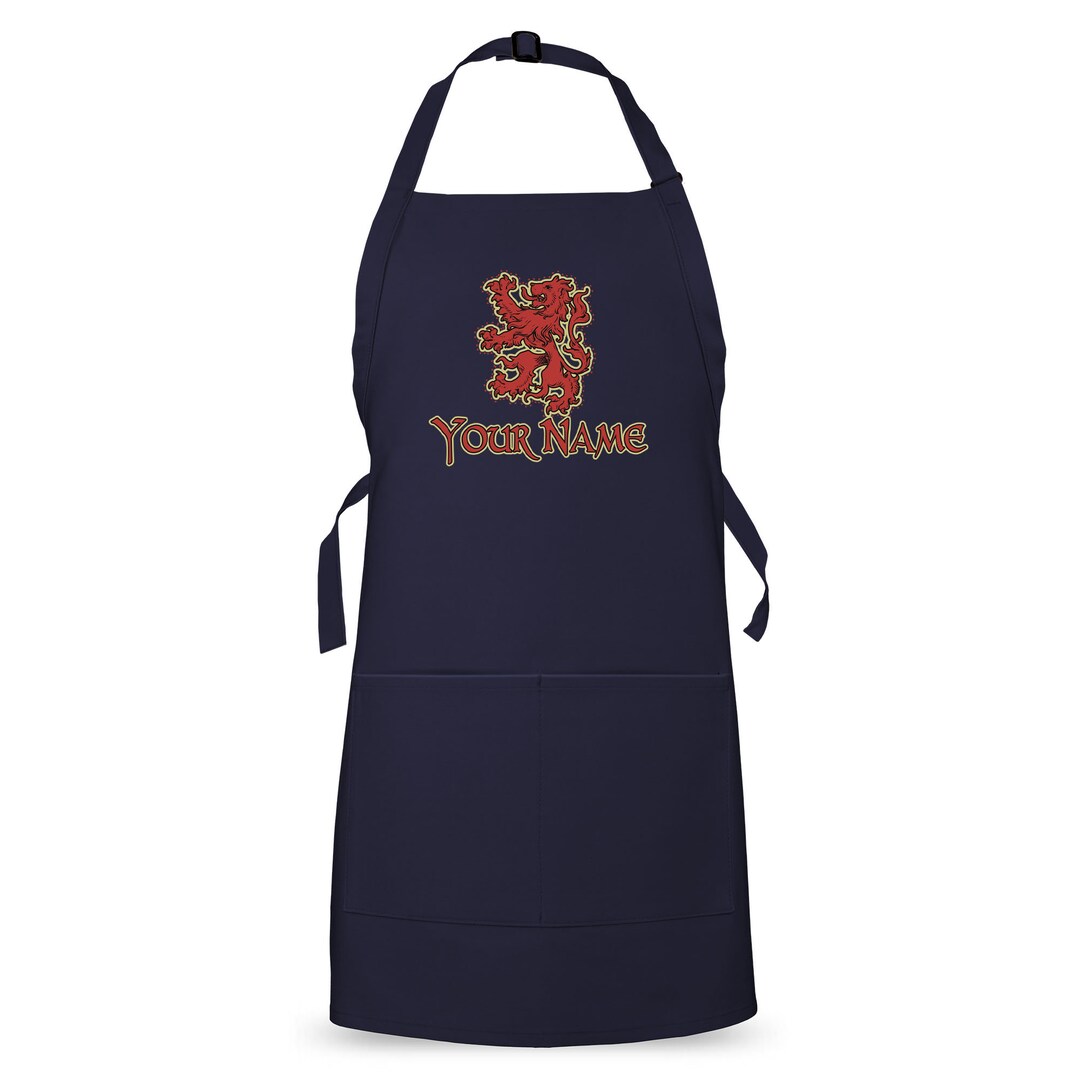 Custom Scottish Lion Apron, Personalized Printed Monogram Apron ...