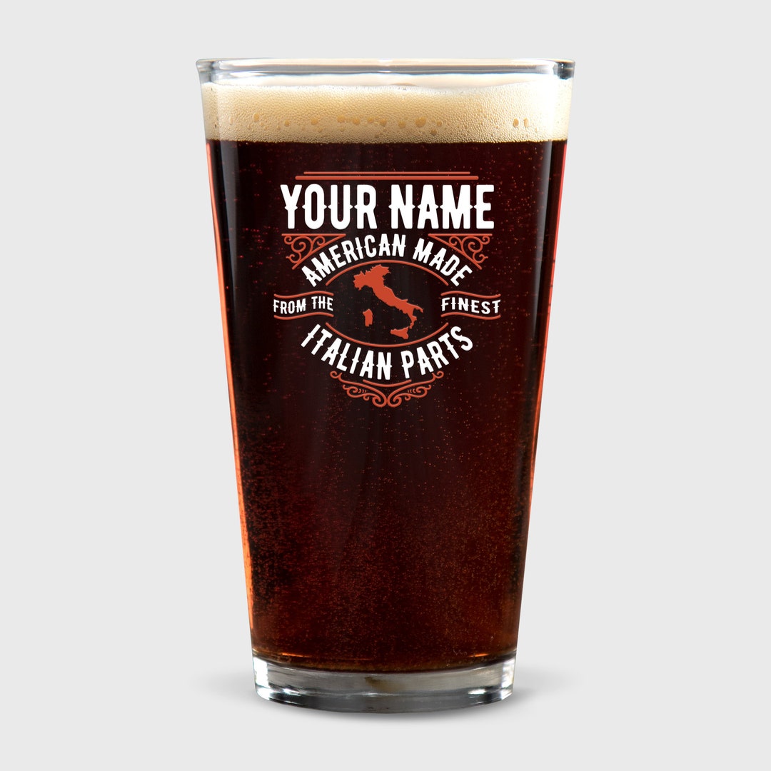 Custom Italian Pint, Personalized Color-printed Parts Glass Single or ...