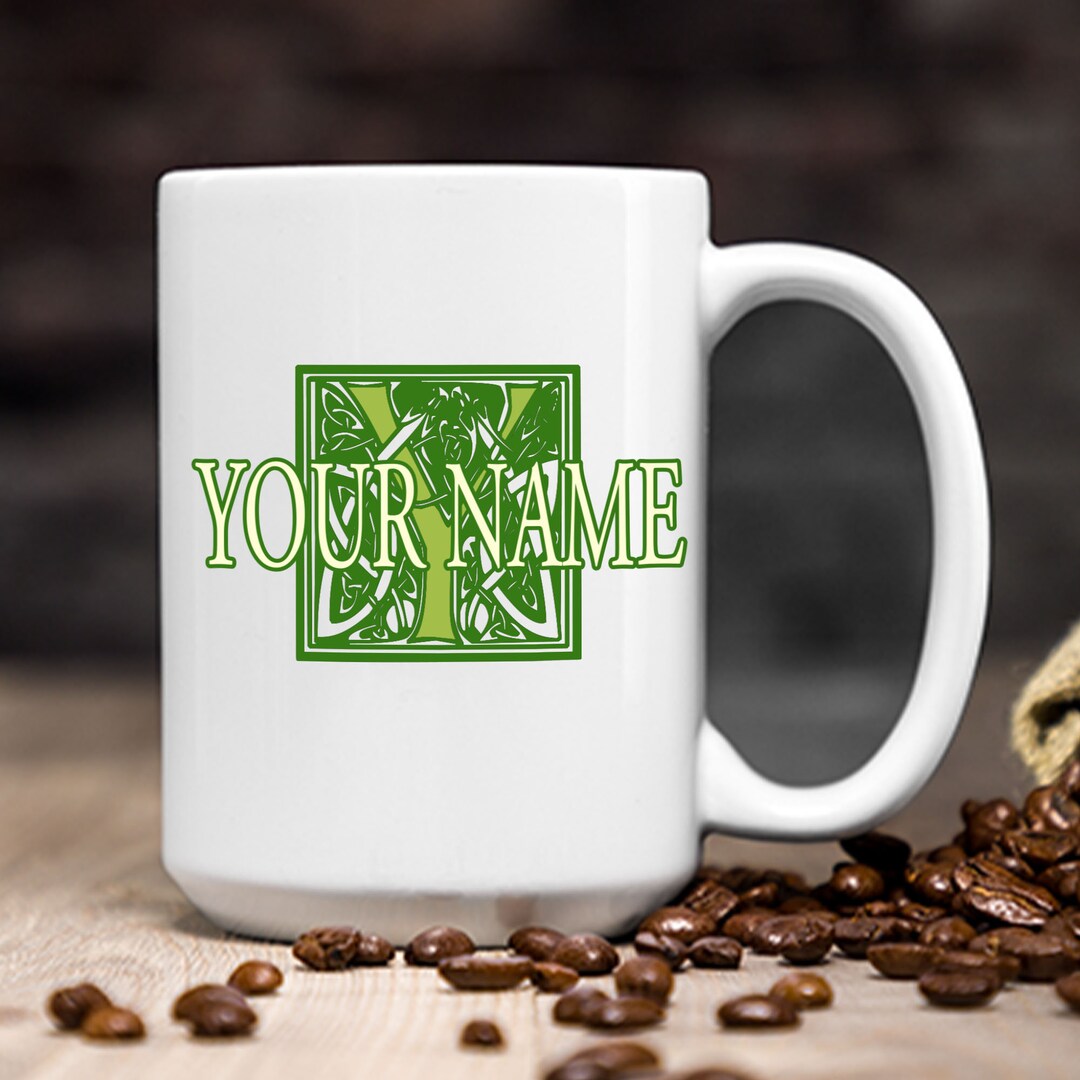 Custom Celtic Monogram Ceramic Mug, Personalized Coffee Mug Single, Set ...