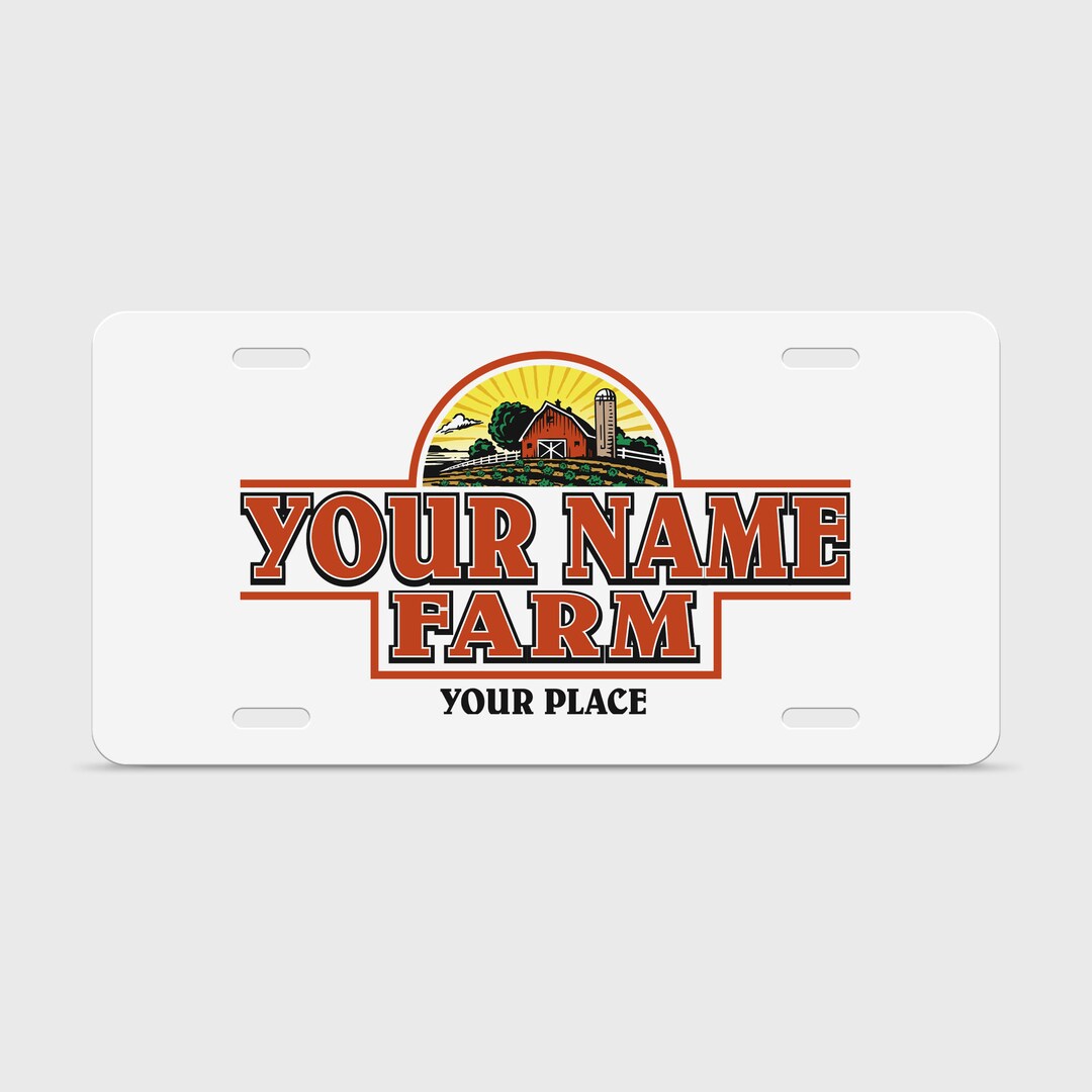 Custom Farm License Plate, Personalized Printed, Barn Silo Field ...
