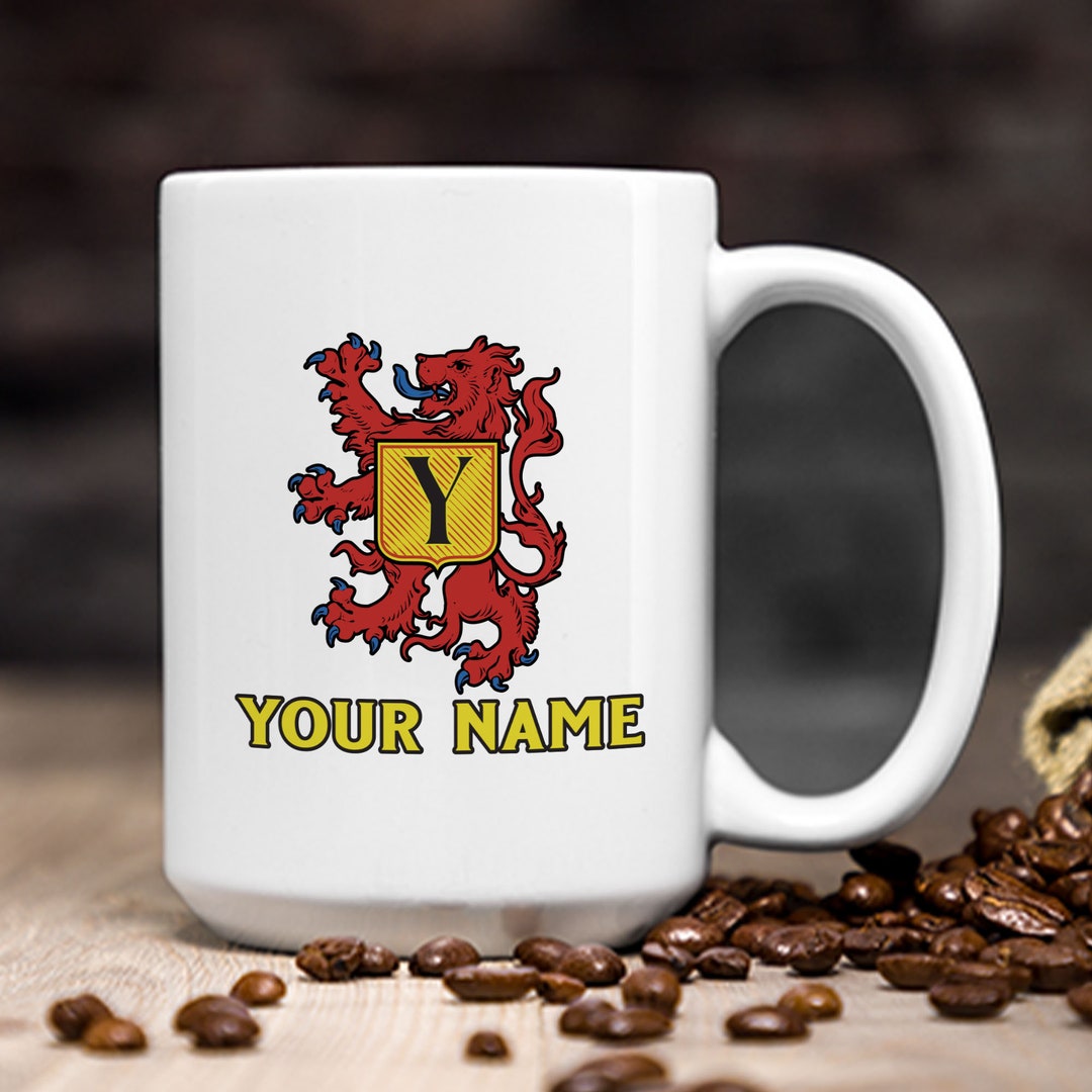 Scottish Monogram Mugs, Personalized Ceramic Color Design Mug Single ...