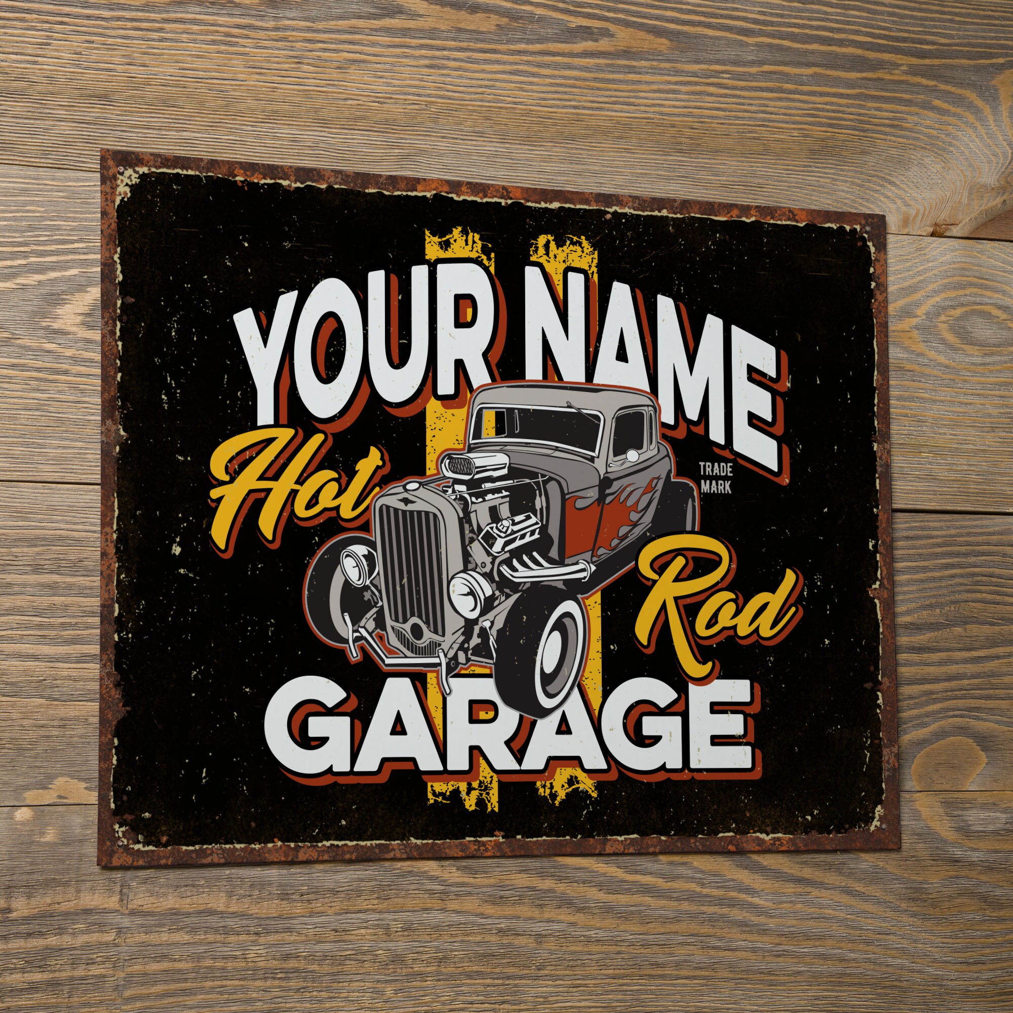 Custom Hot Rod Tin Sign Personalized Printed Sign Gifts for - Etsy