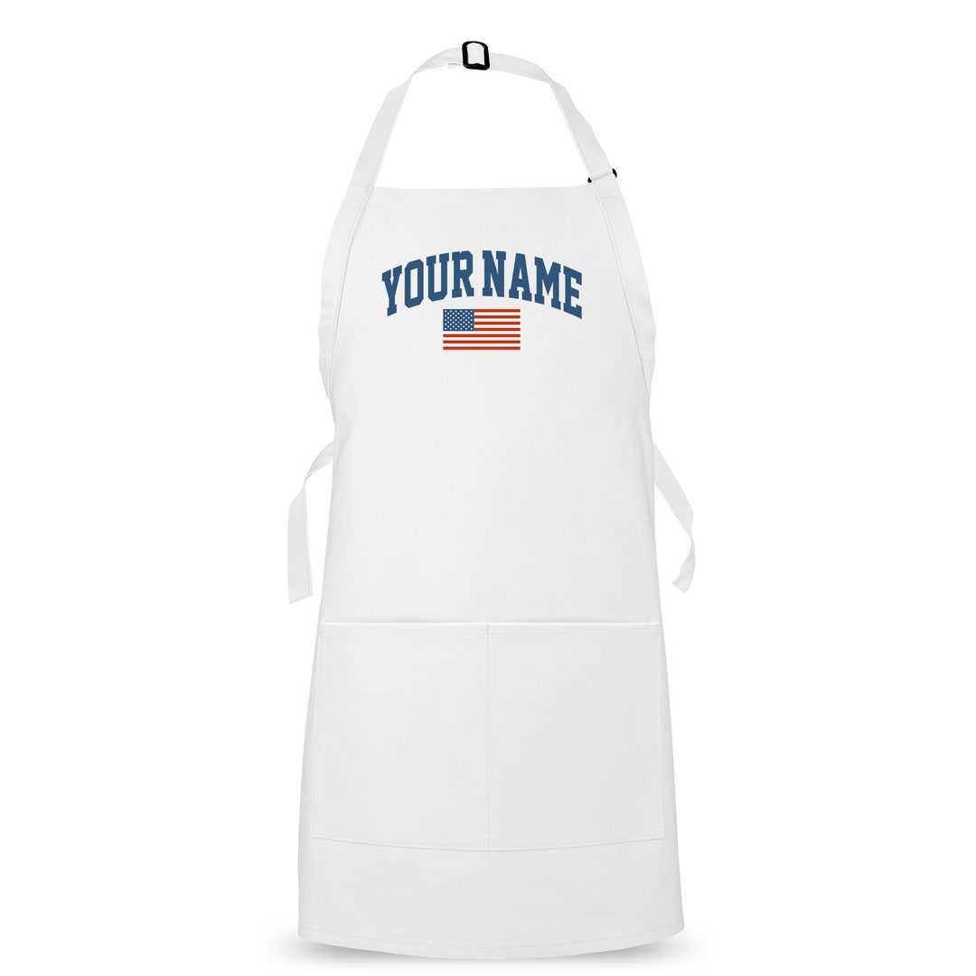 Custom USA Flag Apron, Personalized Printed Apron, American Flag ...