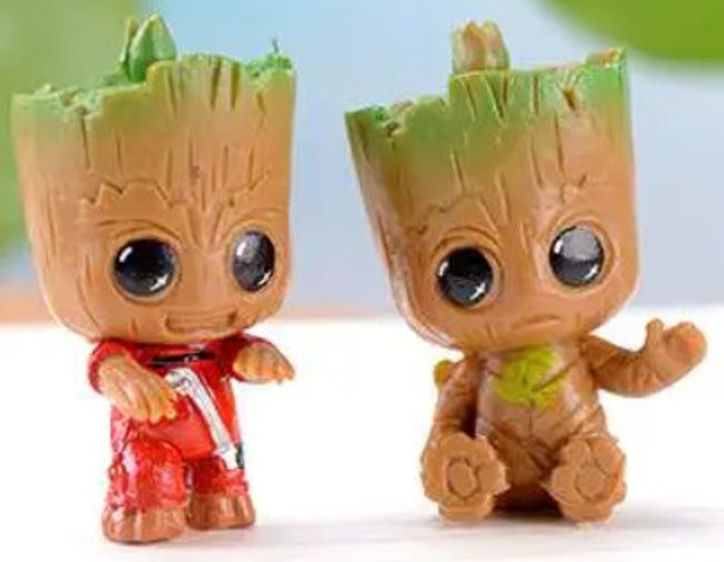 Miniature Kawaii Groot Marvel Hero 4 Pack - Etsy