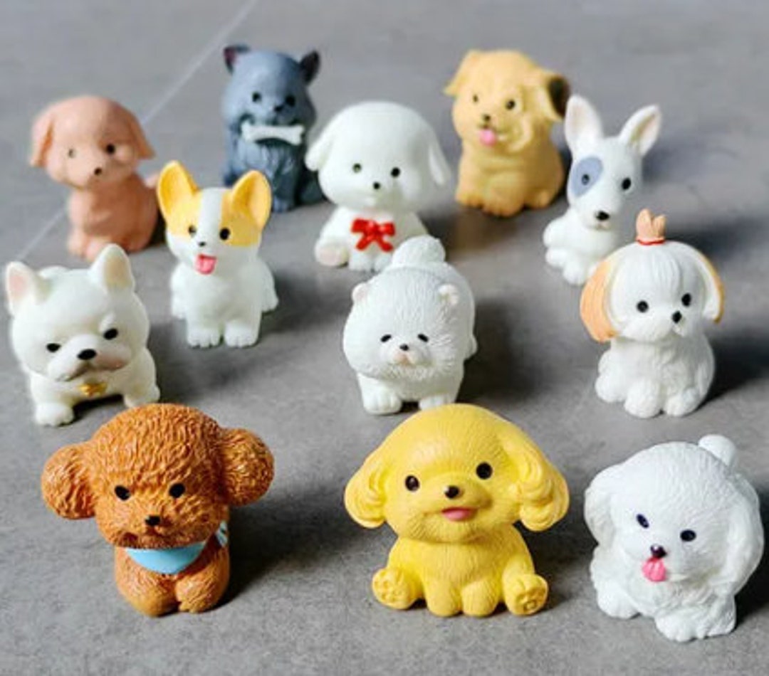 Miniature Cute Smiling Dog Figurines 6 Pack - Etsy