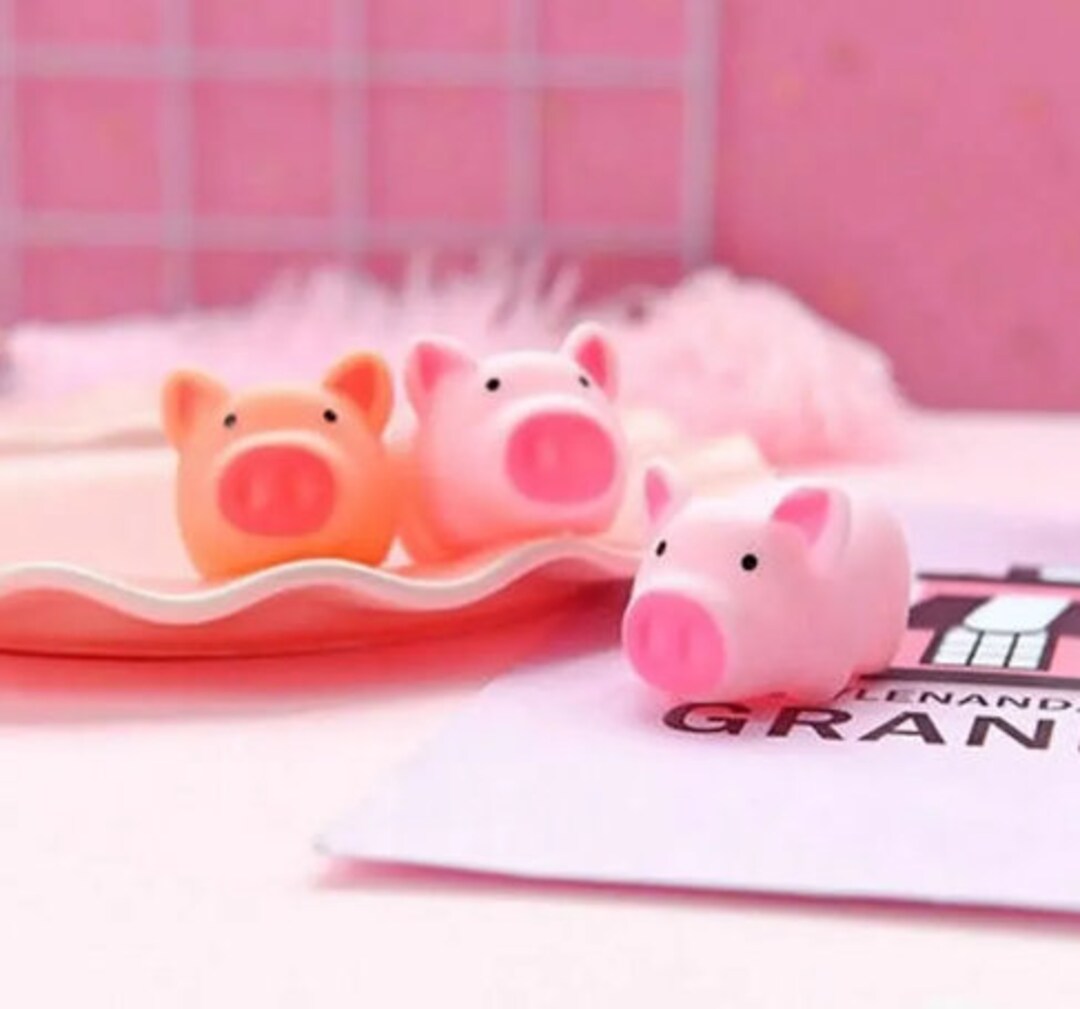 Miniature Cute Pig Anti-stress Figurines 10 Pack - Etsy
