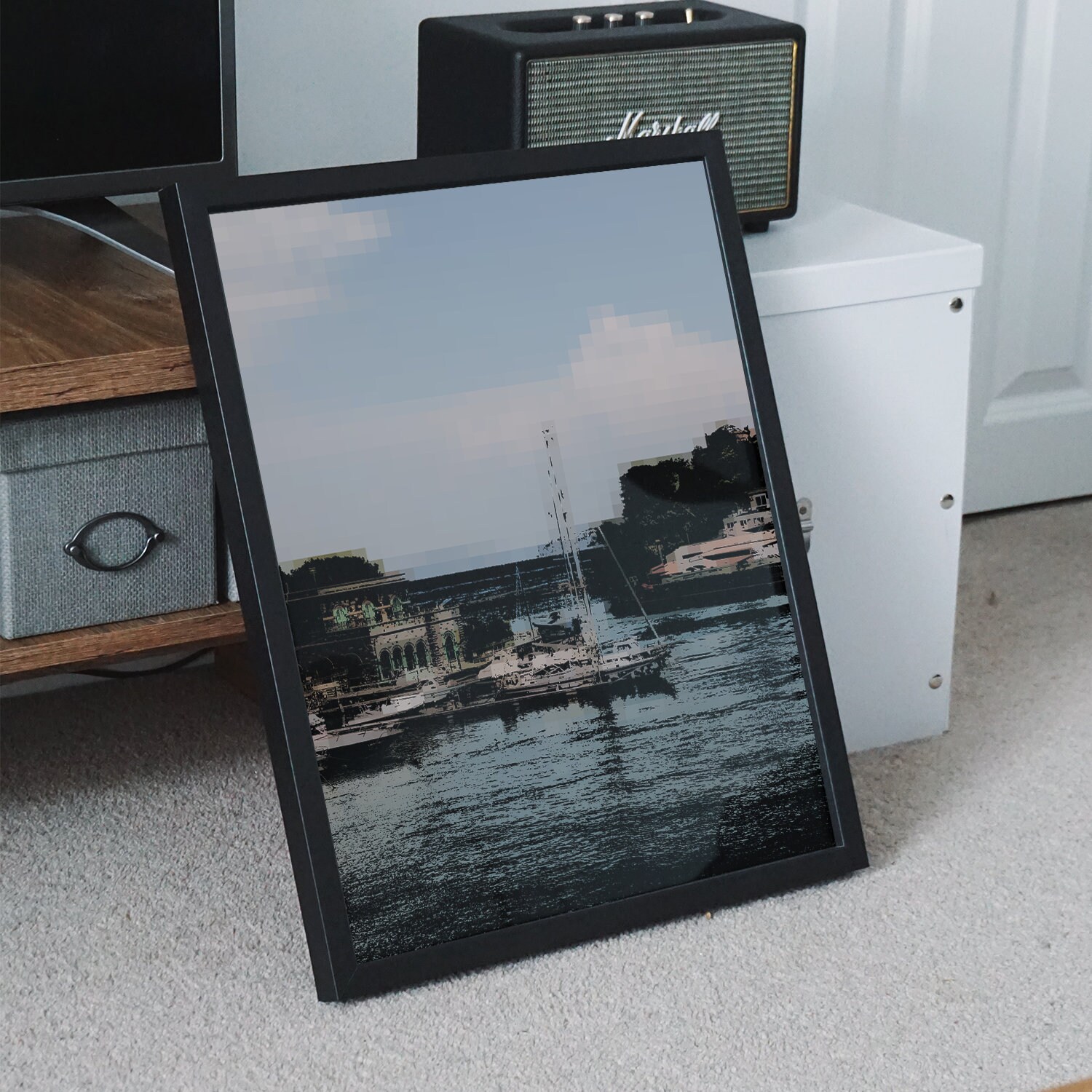 Minimalist Boat in Water Art Poster - Etsy